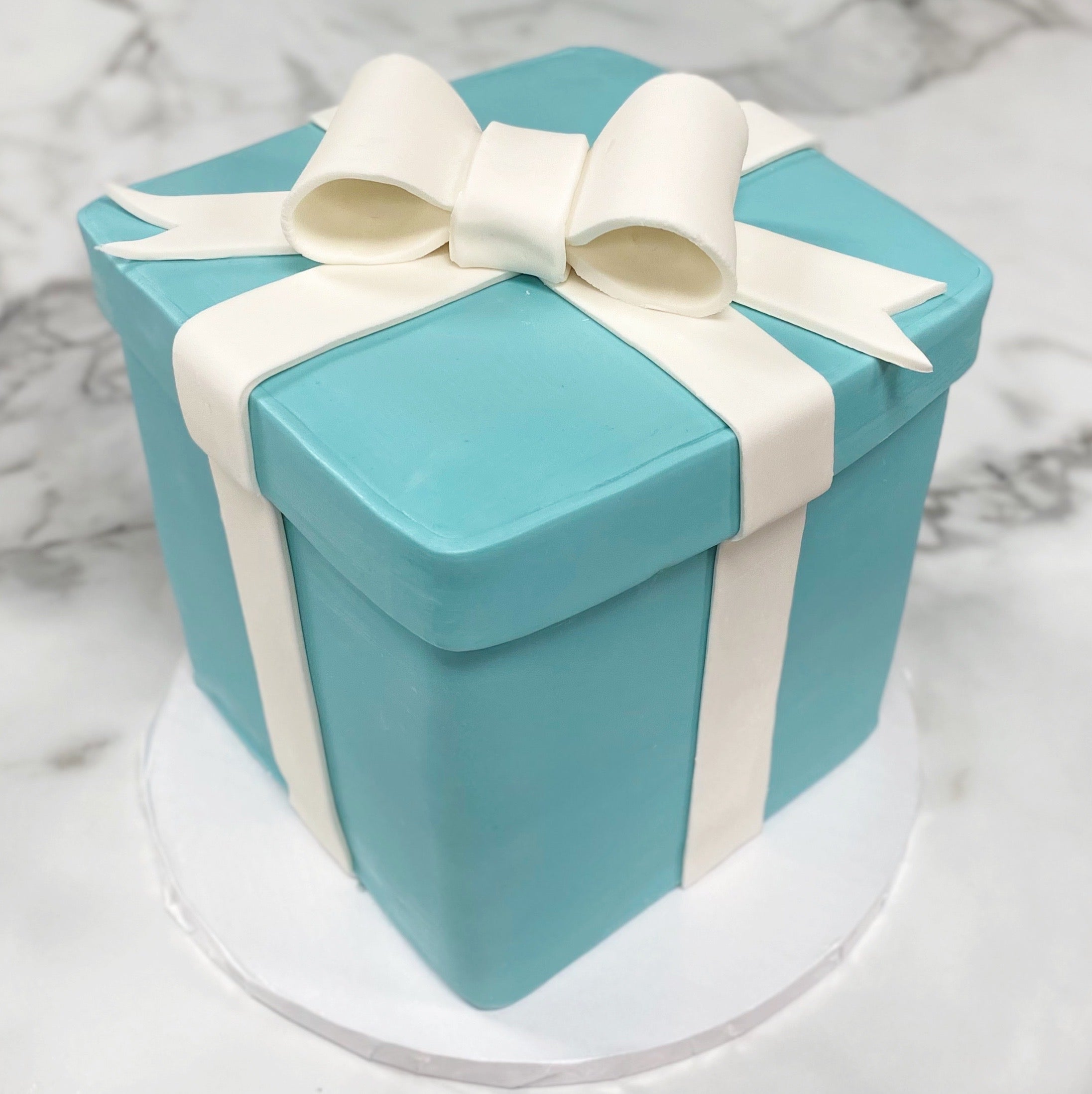 Pre-Order Only! Fondant Tiffany's Gift Box | Marble City Sweets