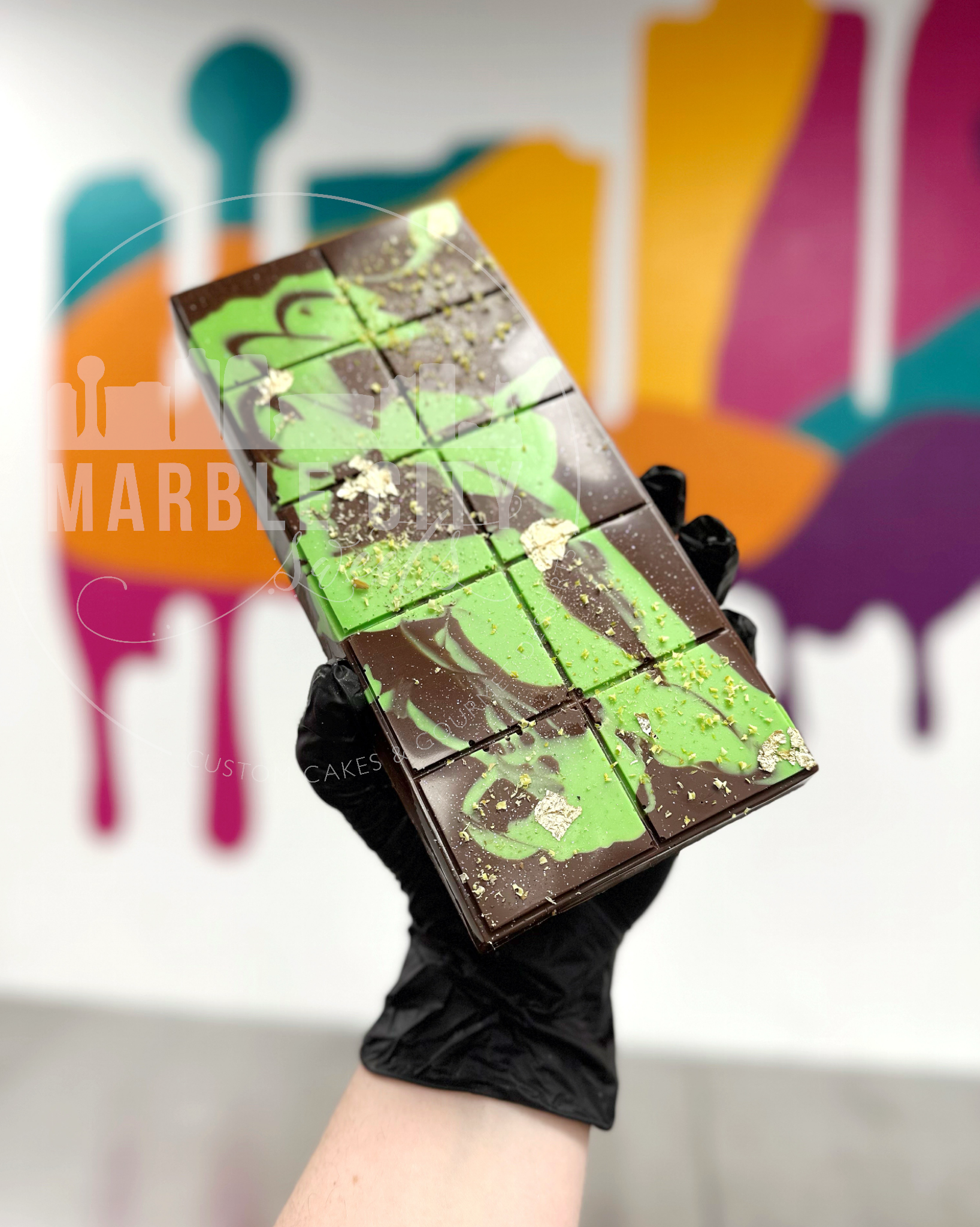 Pre-Order Only! Marbled Dubai Chocolate Bars | Marble City Sweets